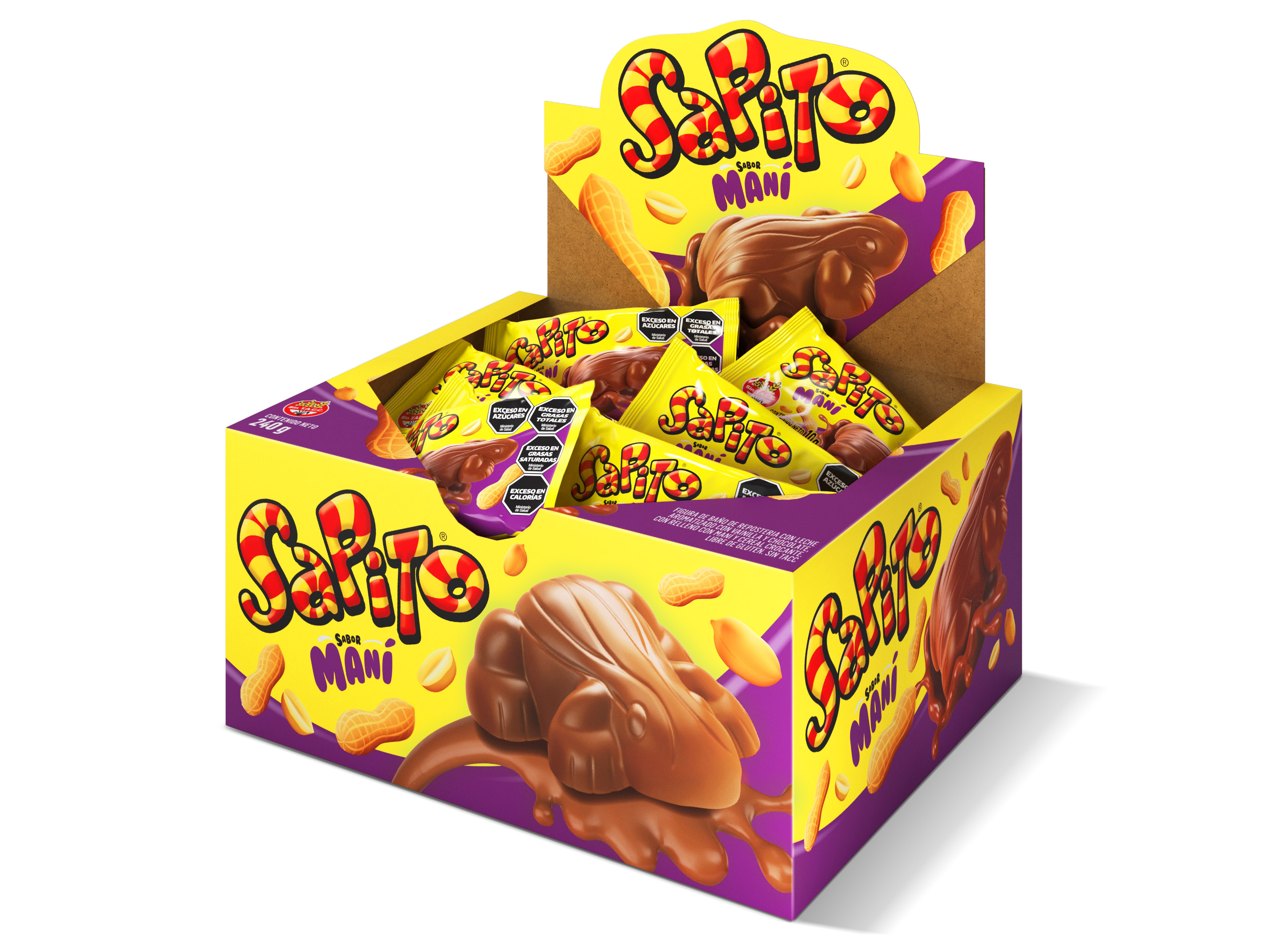 Sapito Chocolate Bombon - Filled with Peanut and Crunchy Cereal, 240 g ...