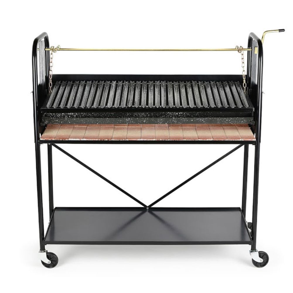 Valiparri Rolling Grill: Mobile Enamel-Coated Grill with Adjustable ...