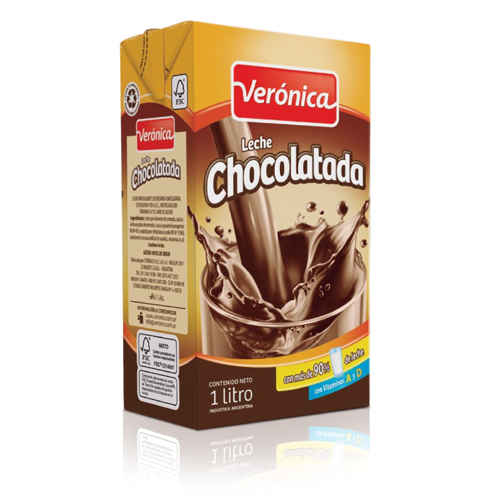 Verónica Leche Chocolatada Larga Vida, 1 l