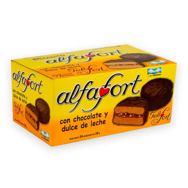 Felfort Alfafort Alfajores de Chocolate Rellenos de Dulce de Leche, 28 ...