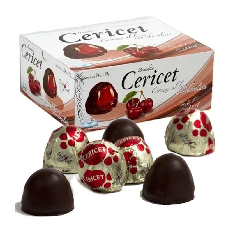Felfort Bocadito Relleno de Cereza y Licor Bañado en Chocolate, 19 g ...