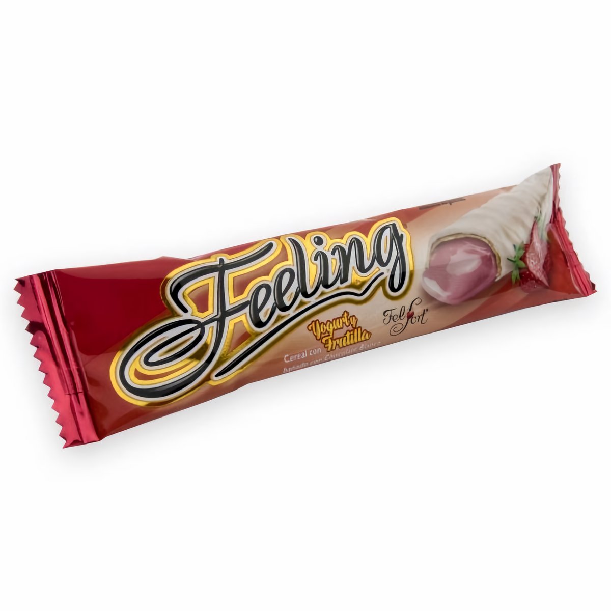 Felfort Feeling Cereal con Yogurt y Frutilla Bañado en Chocolate Blanco ...