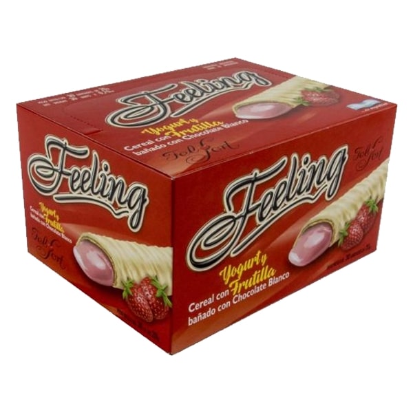 Felfort Feeling Cereal con Yogurt y Frutilla Bañado en Chocolate Blanco ...