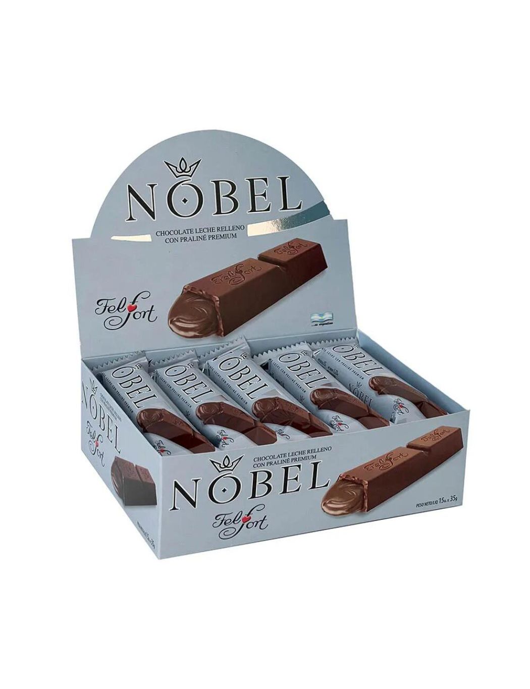 Felfort Noble Barritas de Chocolate Rellenas de Praliné Premium, 35 g ...