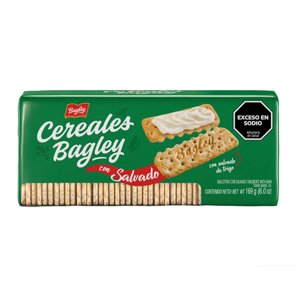 Bagley Cereales Bagley Galletitas de Agua con Salvado, 169 g