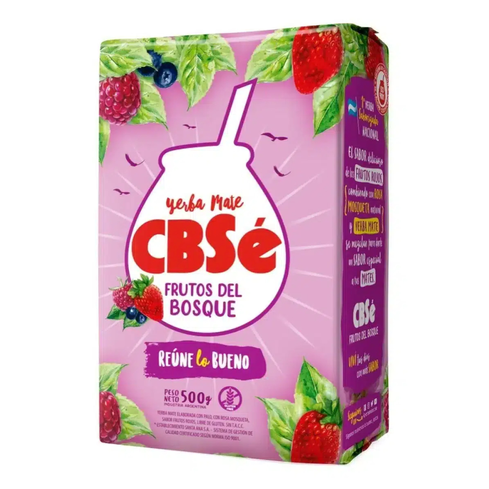 CBSé Yerba Mate Sabor a Frutos del Bosque, 500 g