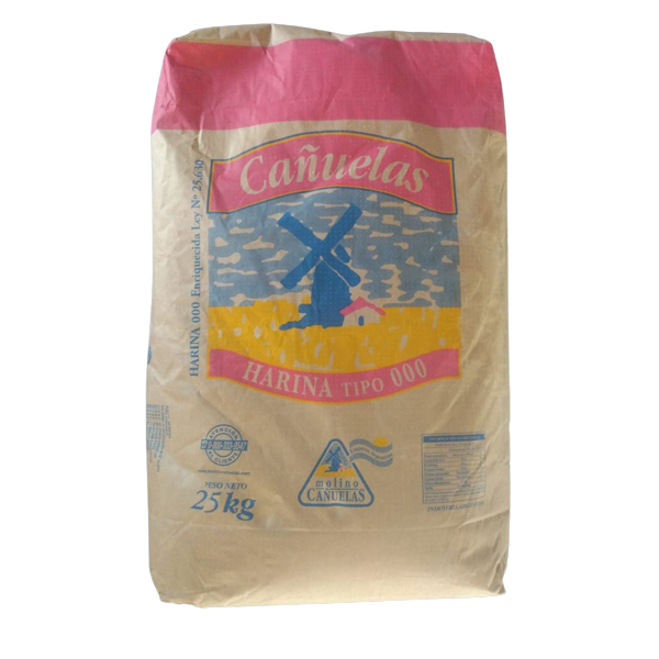 Cañuelas Harina de Trigo Ultra Refinada Tipo 000 Bolsa, 25 kg