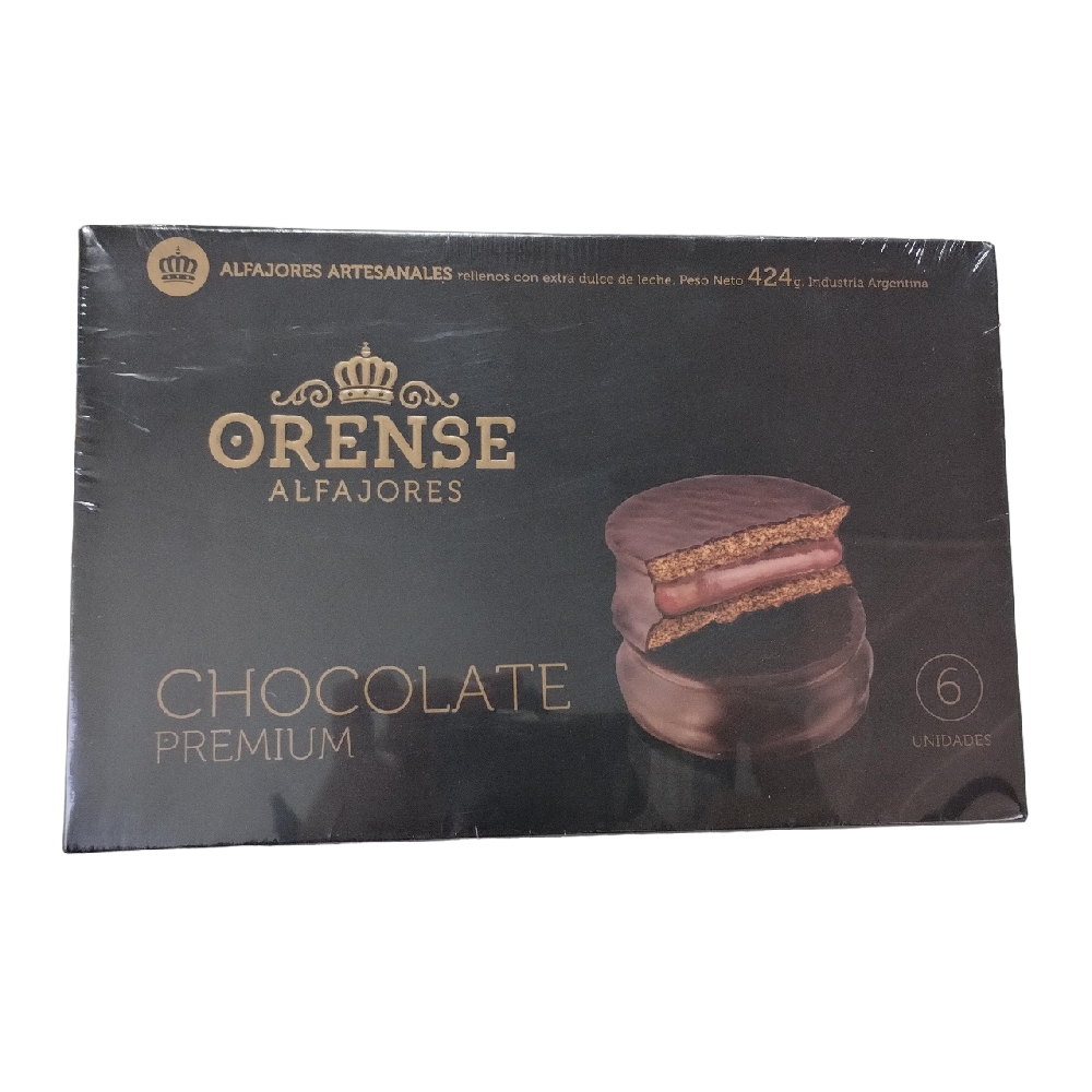 Orense Alfajores Artesanales de Chocolate Premium, 424 g (6 Alfajores)