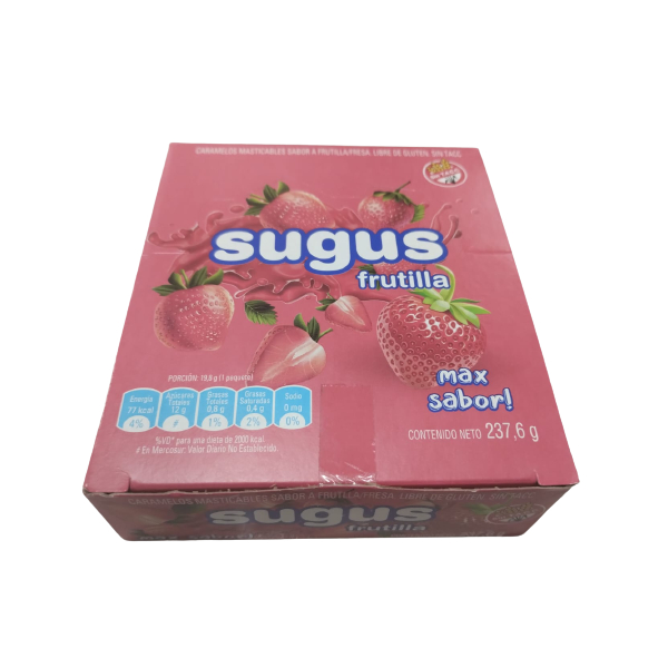 Sugus Caramelos Masticables Sabor a Frutilla, 237 g