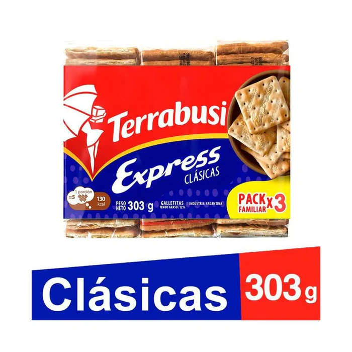 Terrabusi Galletitas Traviatas de Agua Clásicas Pack Familiar, 309 g (3 ...