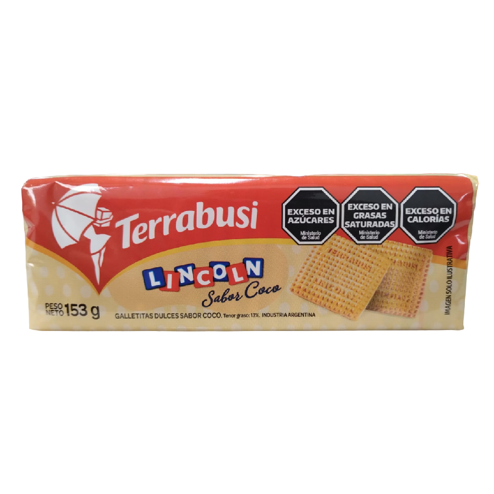Terrabusi Lincoln Galletitas Dulces Sabor Coco, 153 g