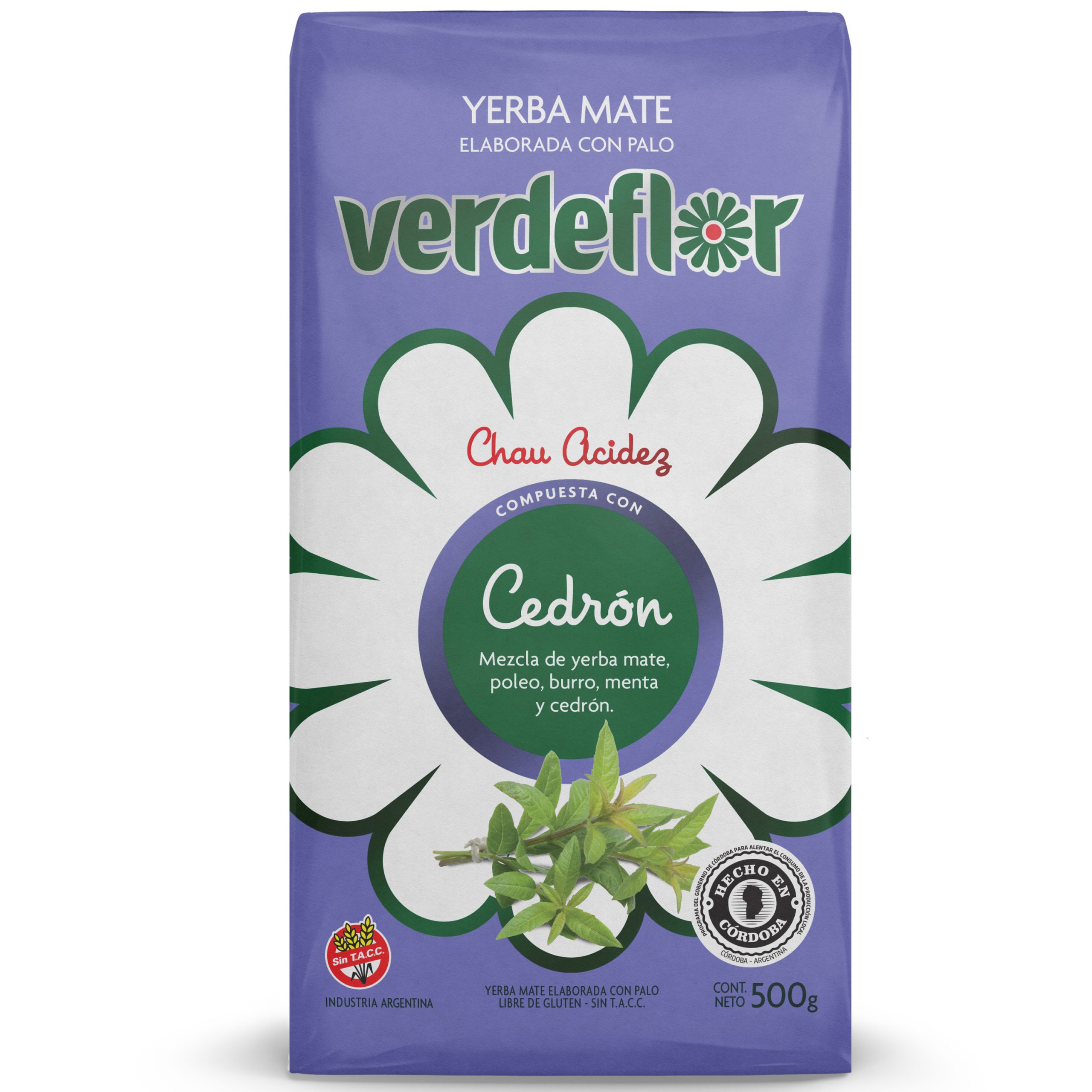 Verdeflor Yerba Mate Compuesta con Cedrón, 500 g