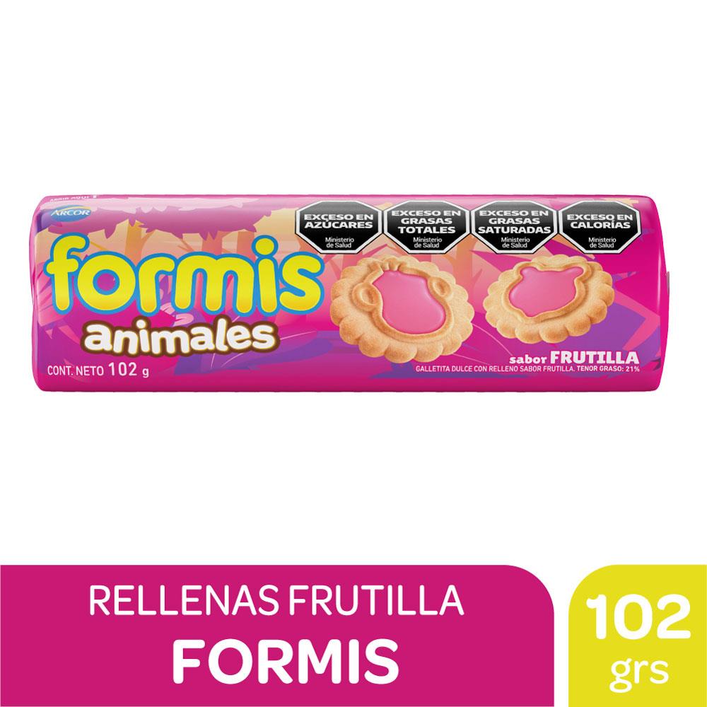 Formis Animales Galletitas Dulces Rellenas con Frutilla, 102 g