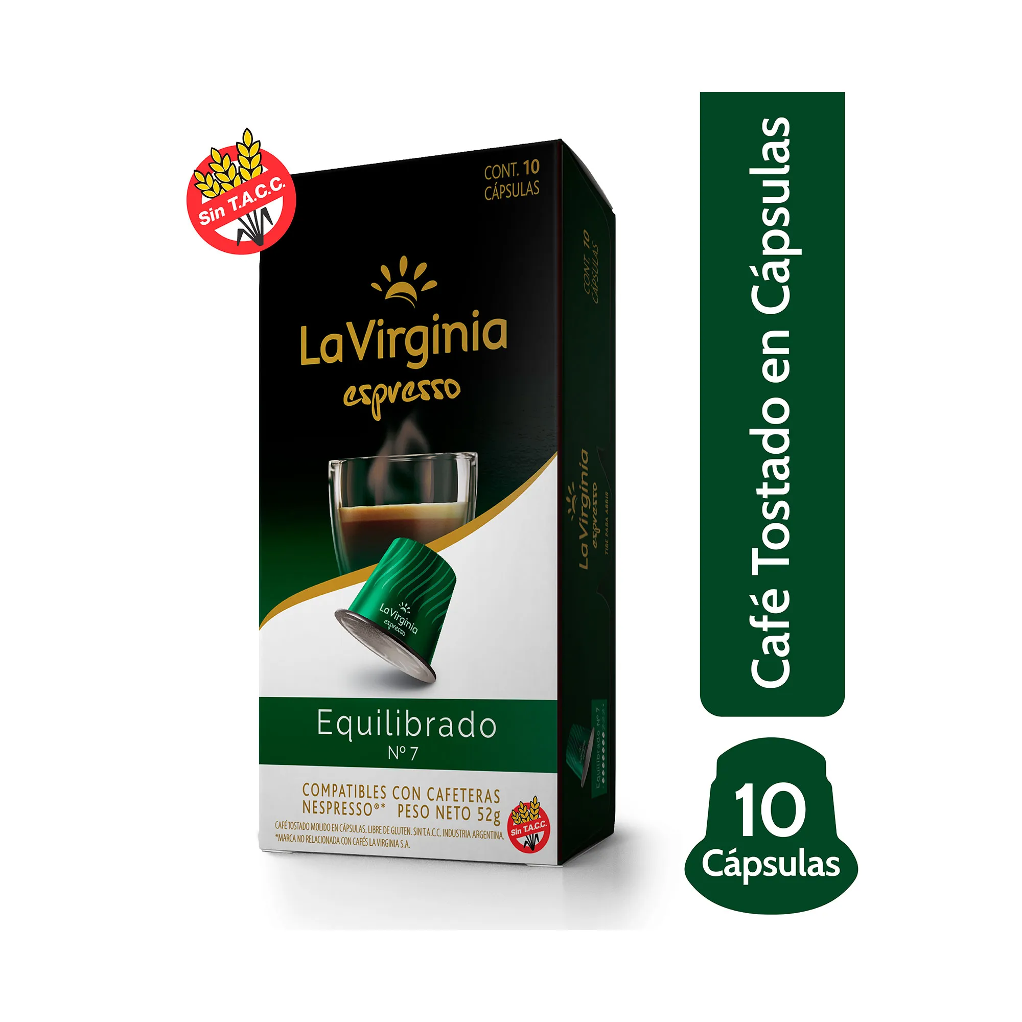La Virginia Cáfe Espresso Equilibrado en Cápsulas, 5,2 g (10 Cápsulas)