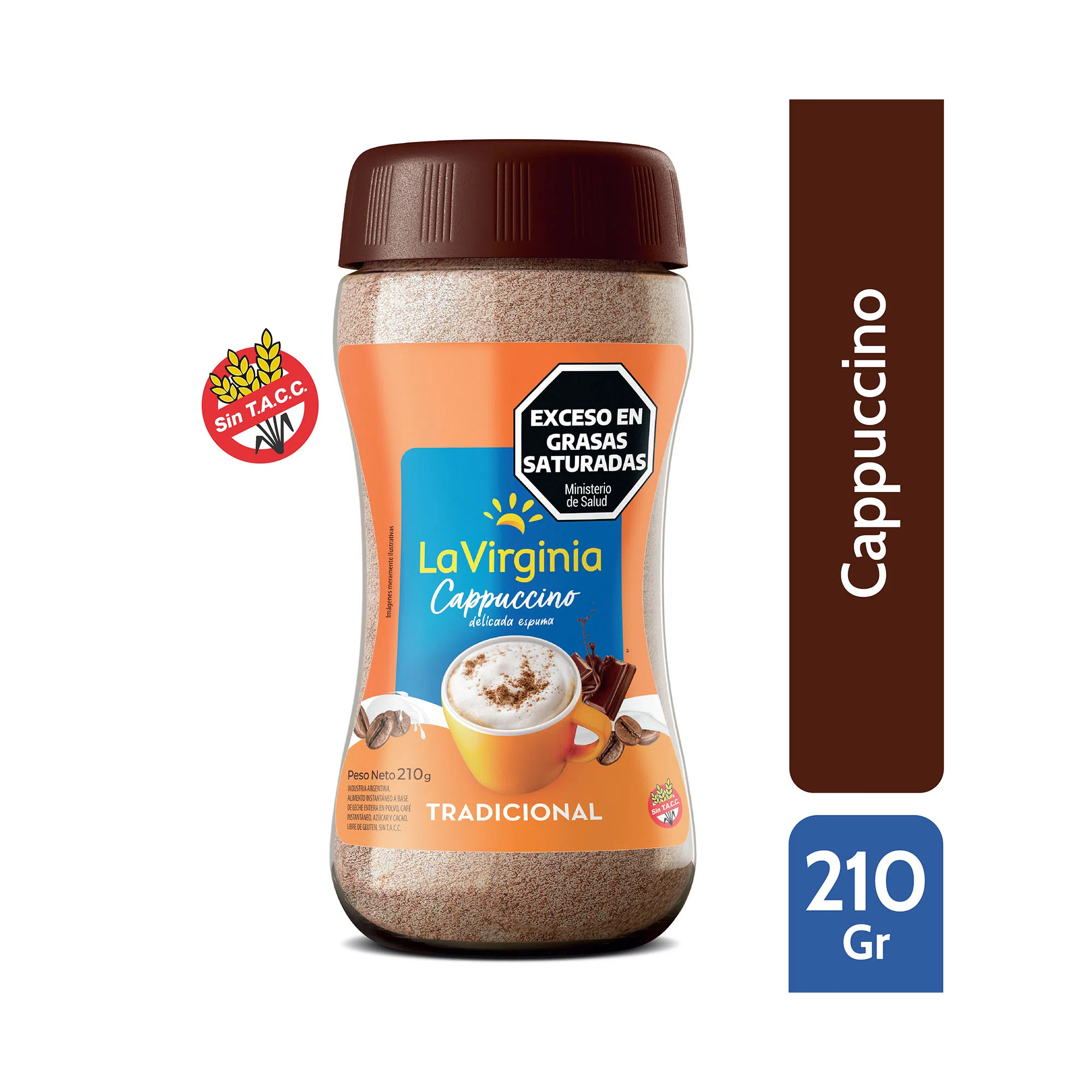 La Virginia Cappuccino Instantáneo Tradicional, 210 g