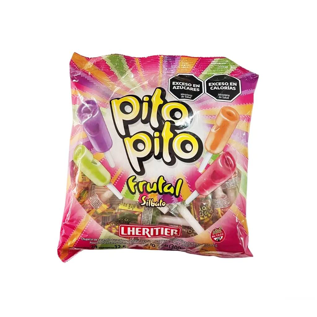 Pito Pito Chupetines Silbato Frutal Surtidos, 300 g