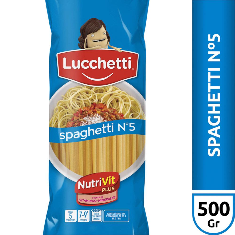 Lucchetti Fideos Spaghetti N°5 con Nutrivit, 500 g