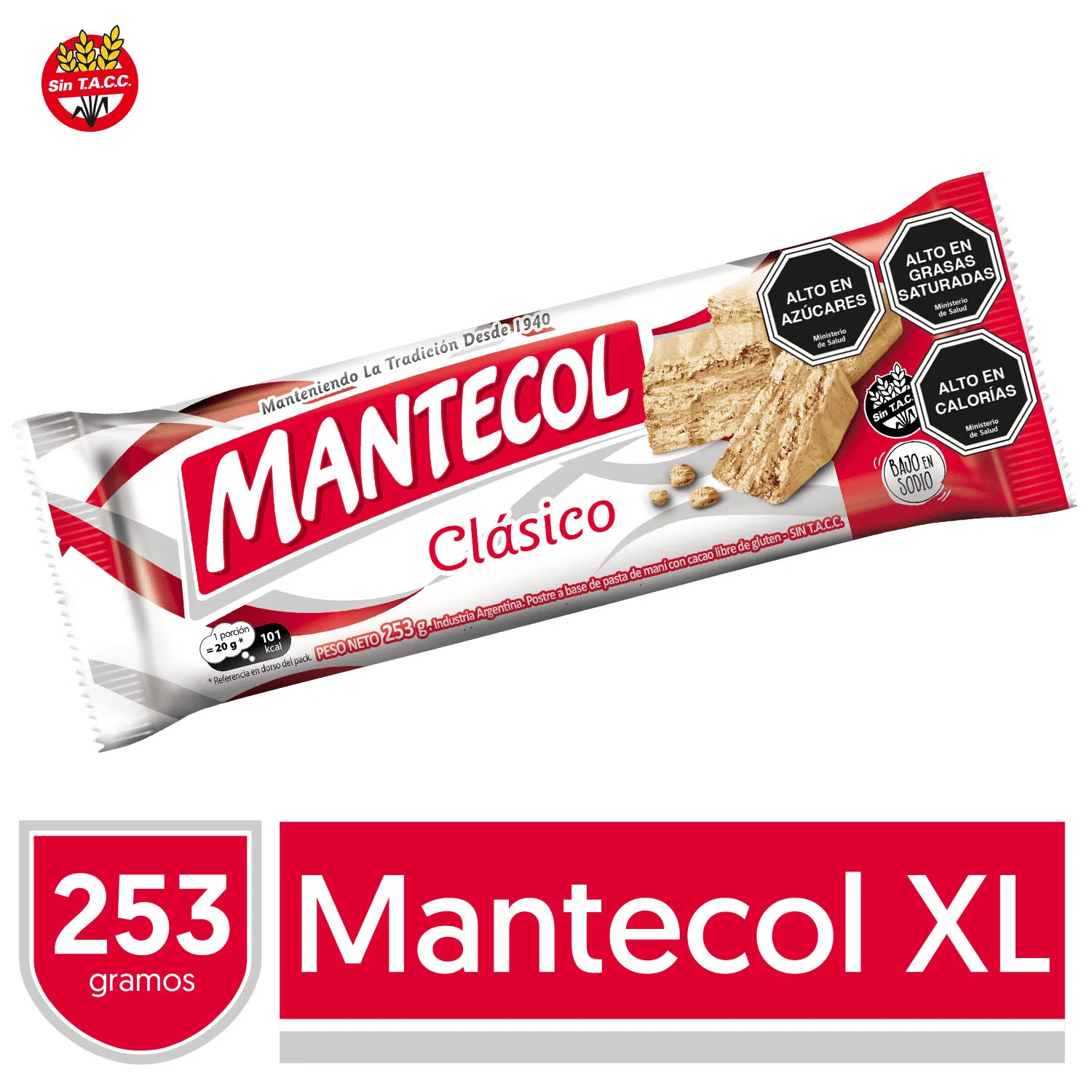 Mantecol Clásico Postre de Pasta de Maní con Cacao Bajo en Sodio, 253 g