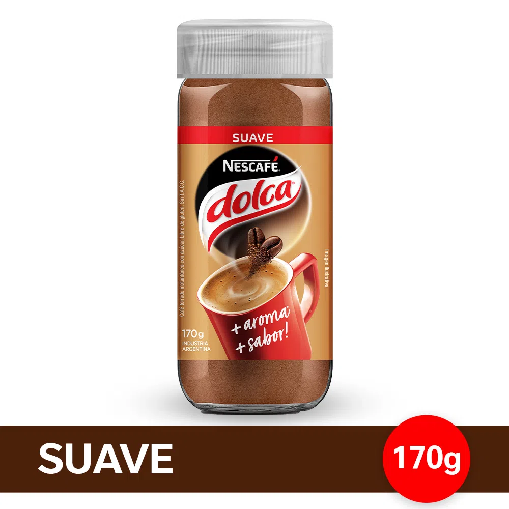 Nescafé Dolca Café Suave Torrado Instantáneo, 170 g