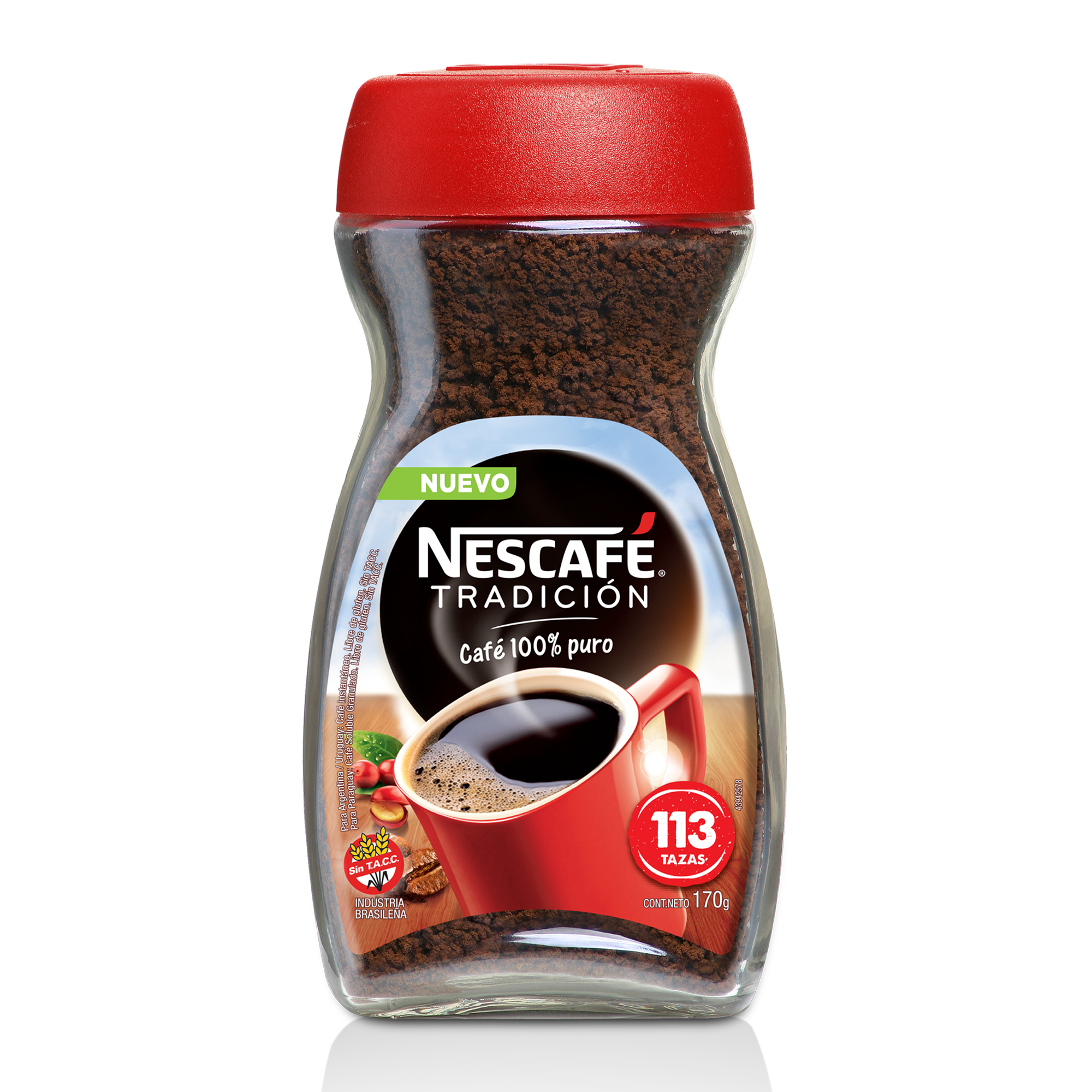 Nescafé Tradición Café Instantáneo 100% Puro, 170 g