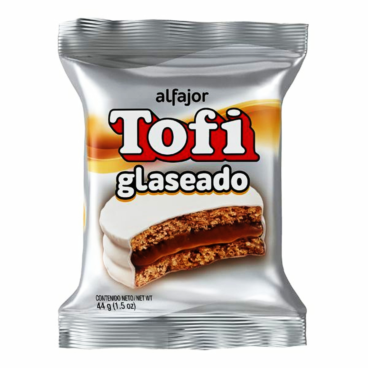 Tofi Alfajor de Dulce de Leche Cubierto con Glaseado, 44 g