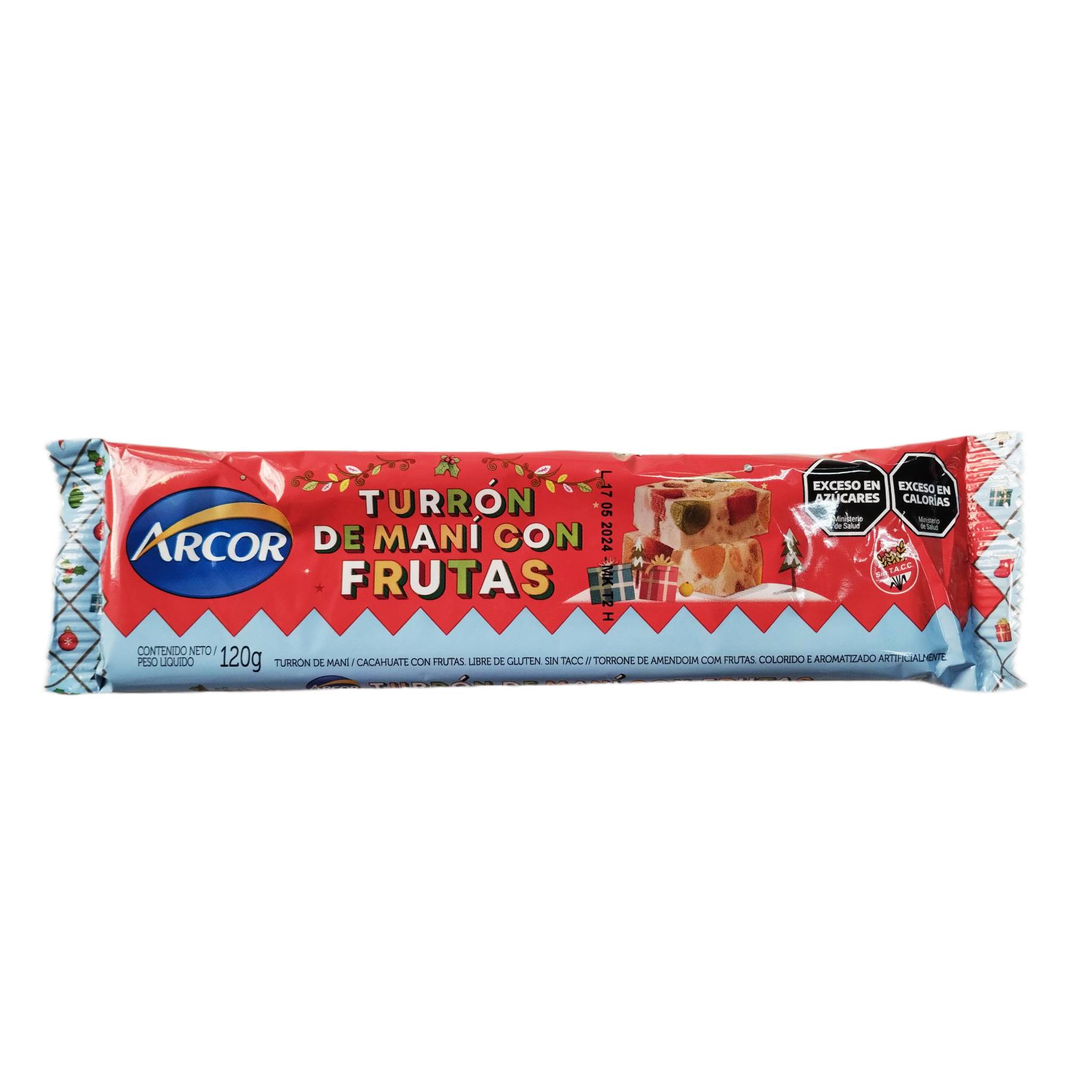 Arcor Turrón de Maní con Frutas, 120 g