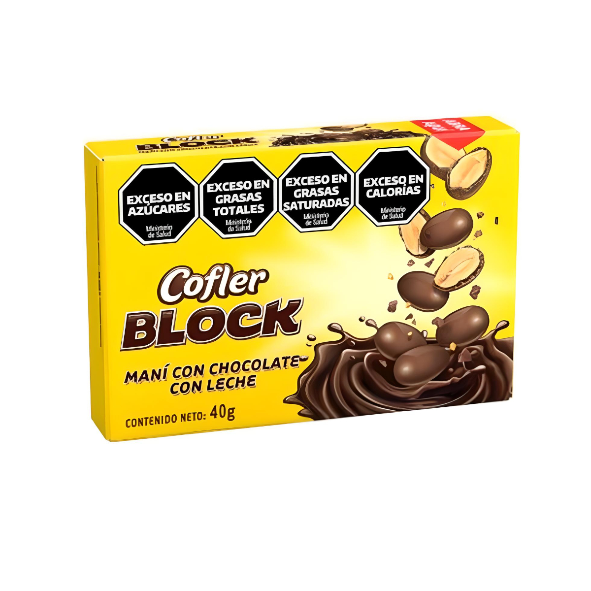Cofler Block Maní con Chocolate con Leche, 40 g