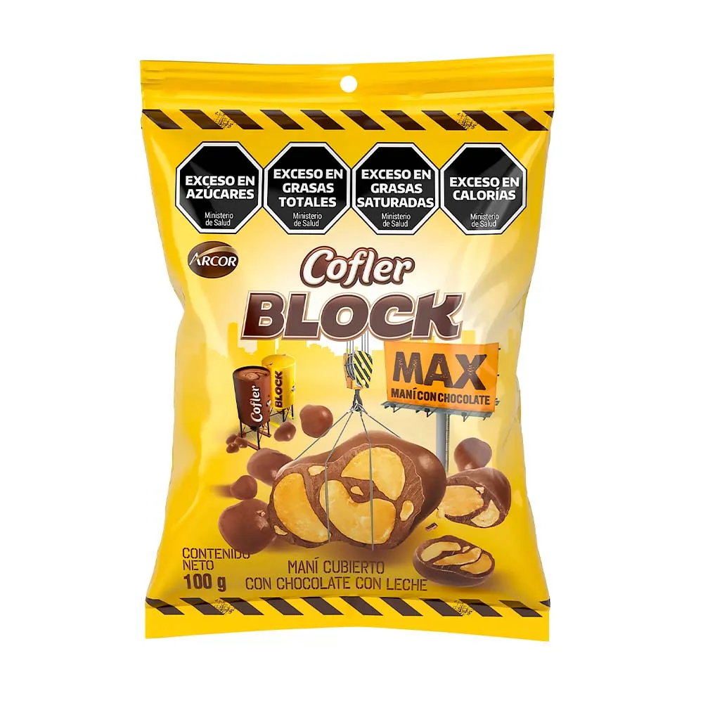 Cofler Block Max Maní con Chocolate, 100 g