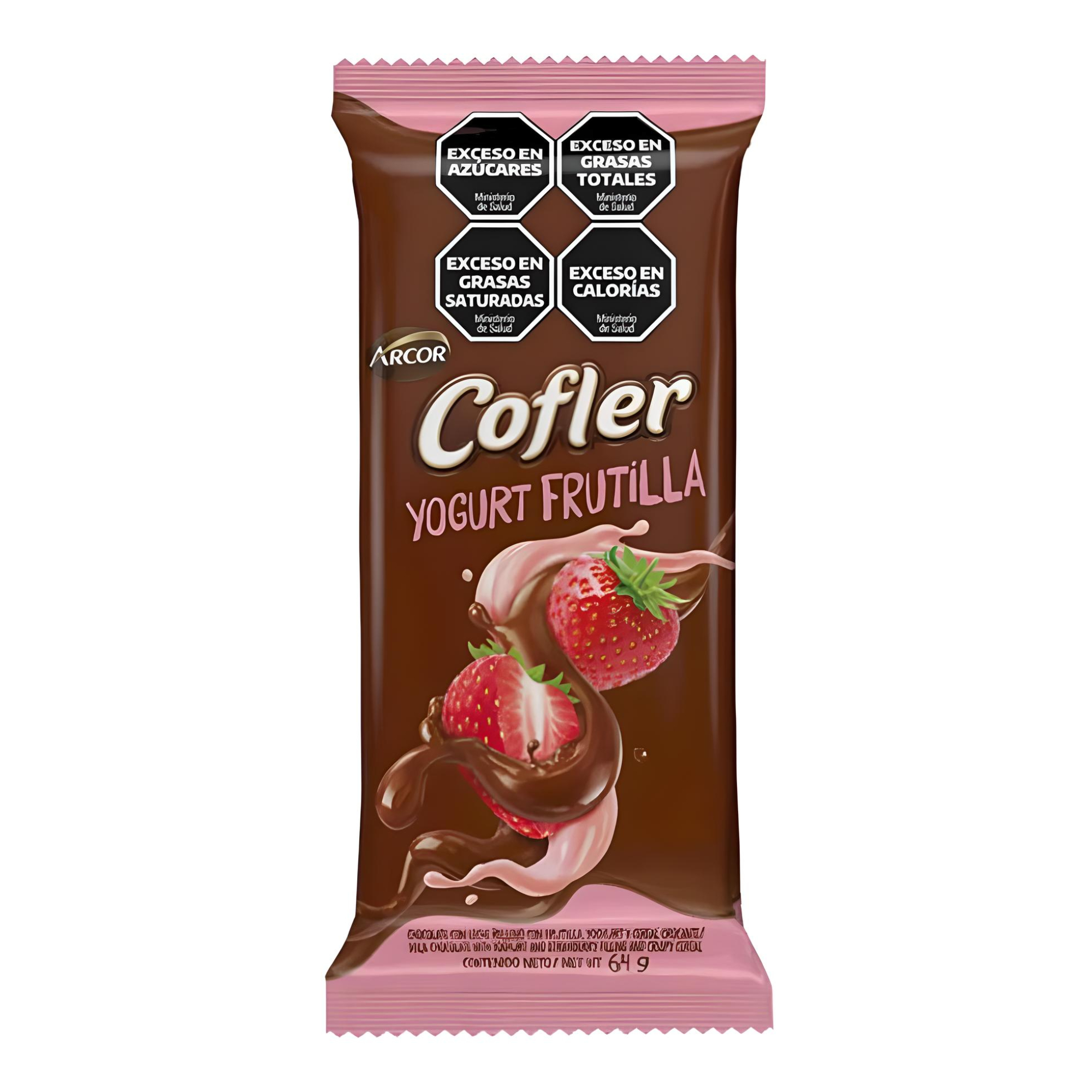 Cofler Tableta de Chocolate con Yogurt Frutilla, 64 g
