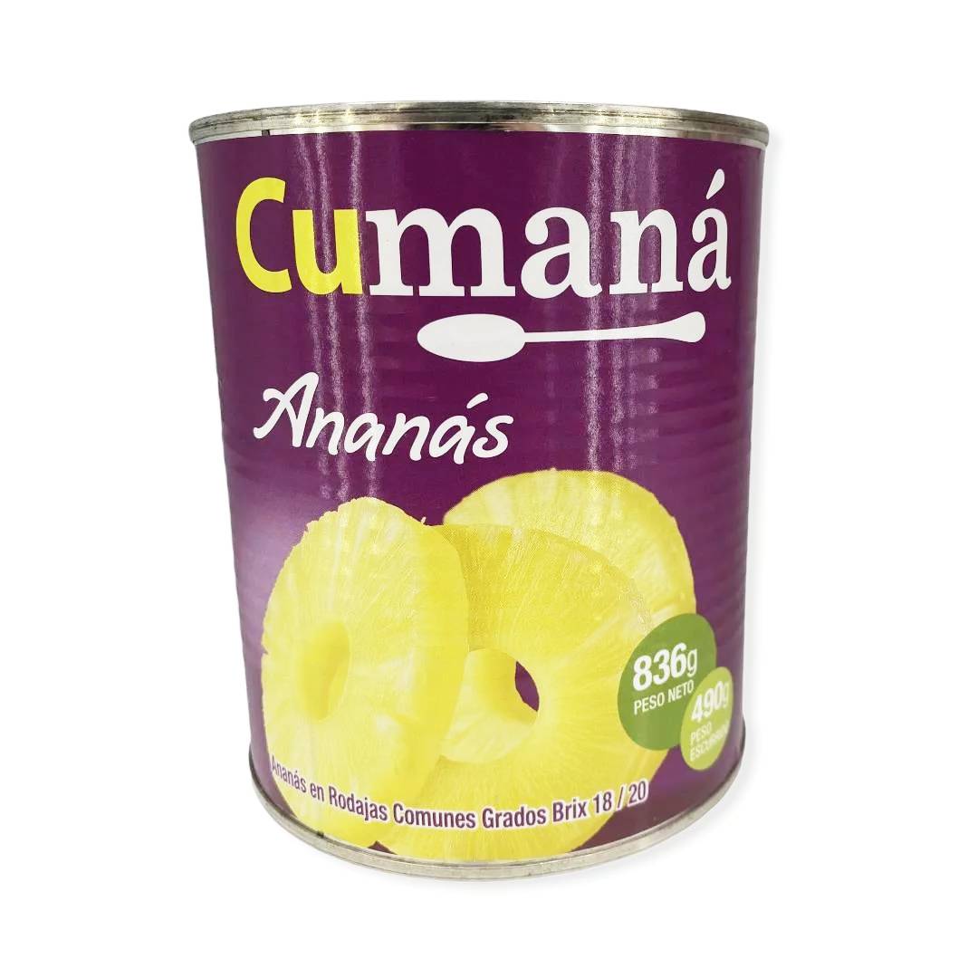 Cumaná Ananás en Rodajas Comunes, 836 g