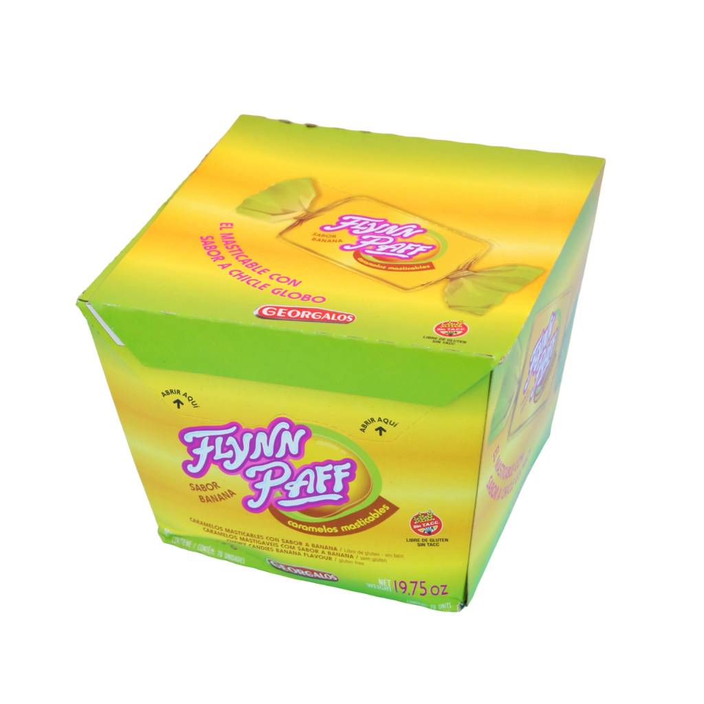 Flynn Paff Caramelos Masticables con Sabor a Banana, 8 g (70 Caramelos)