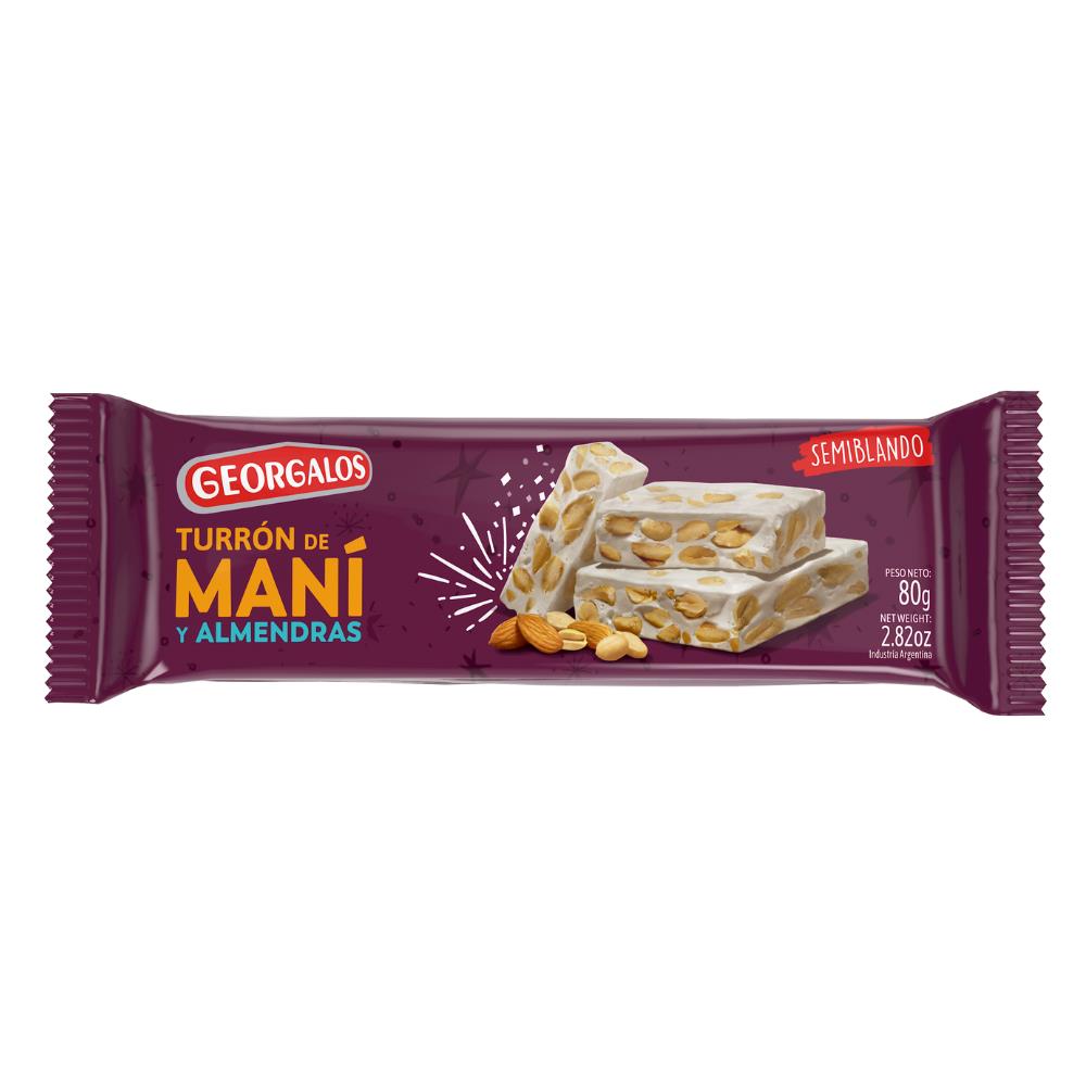 Georgalos Turrón de Maní y Almendras, 80 g