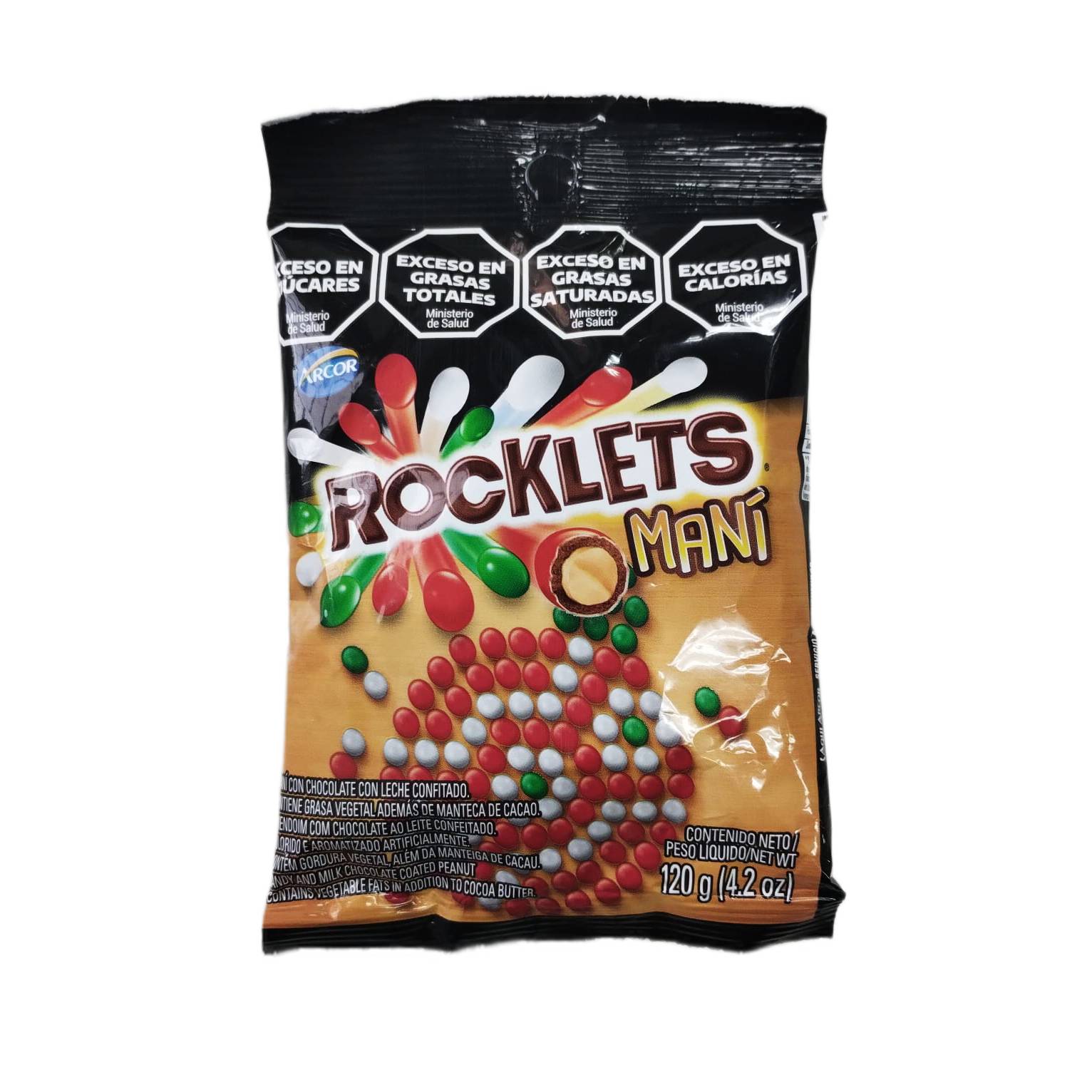 Rocklets Maní con Chocolate Confitado Navideño, 120 g