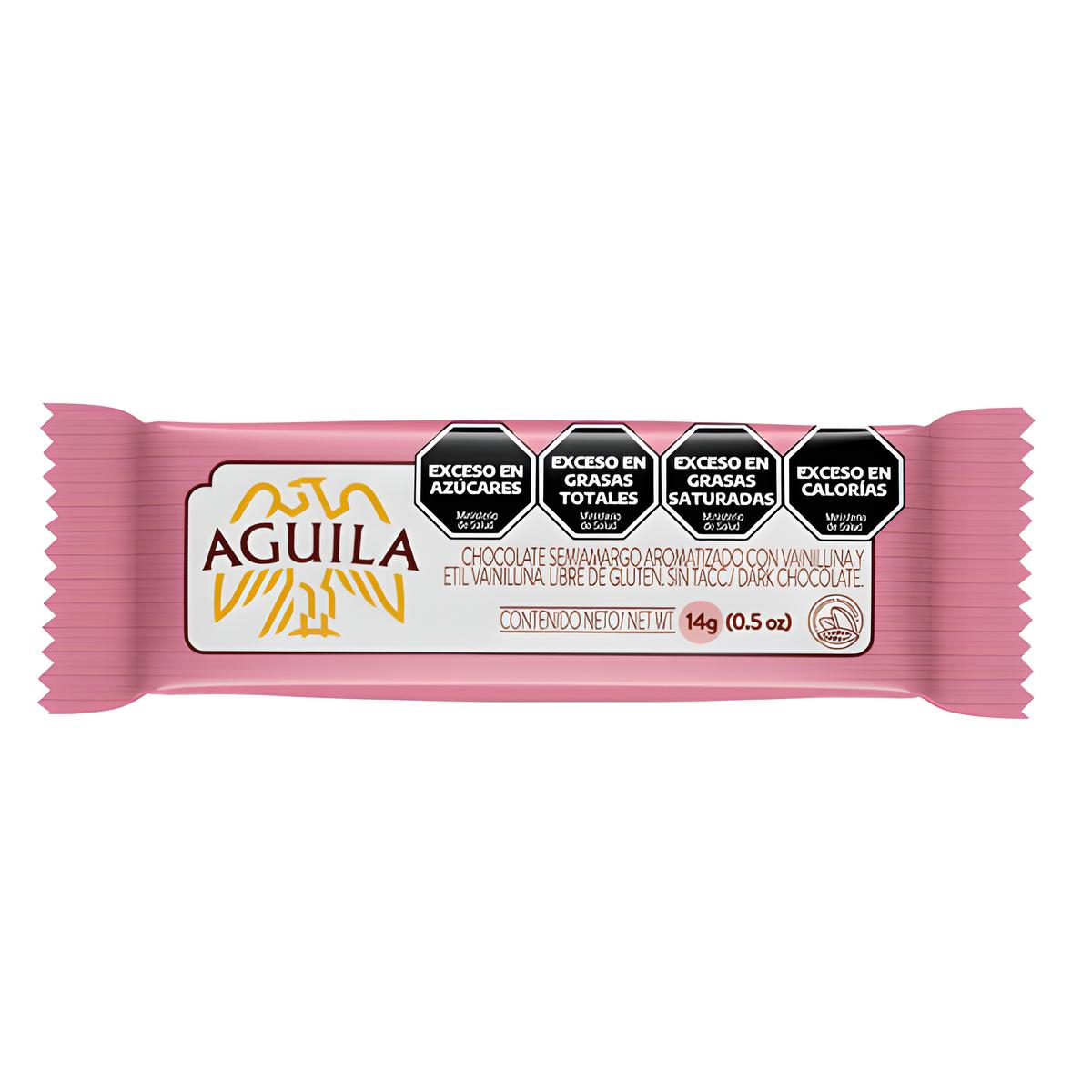 Águila Chocolate Semiamargo Libre de Gluten, 14 g (24 Barritas)