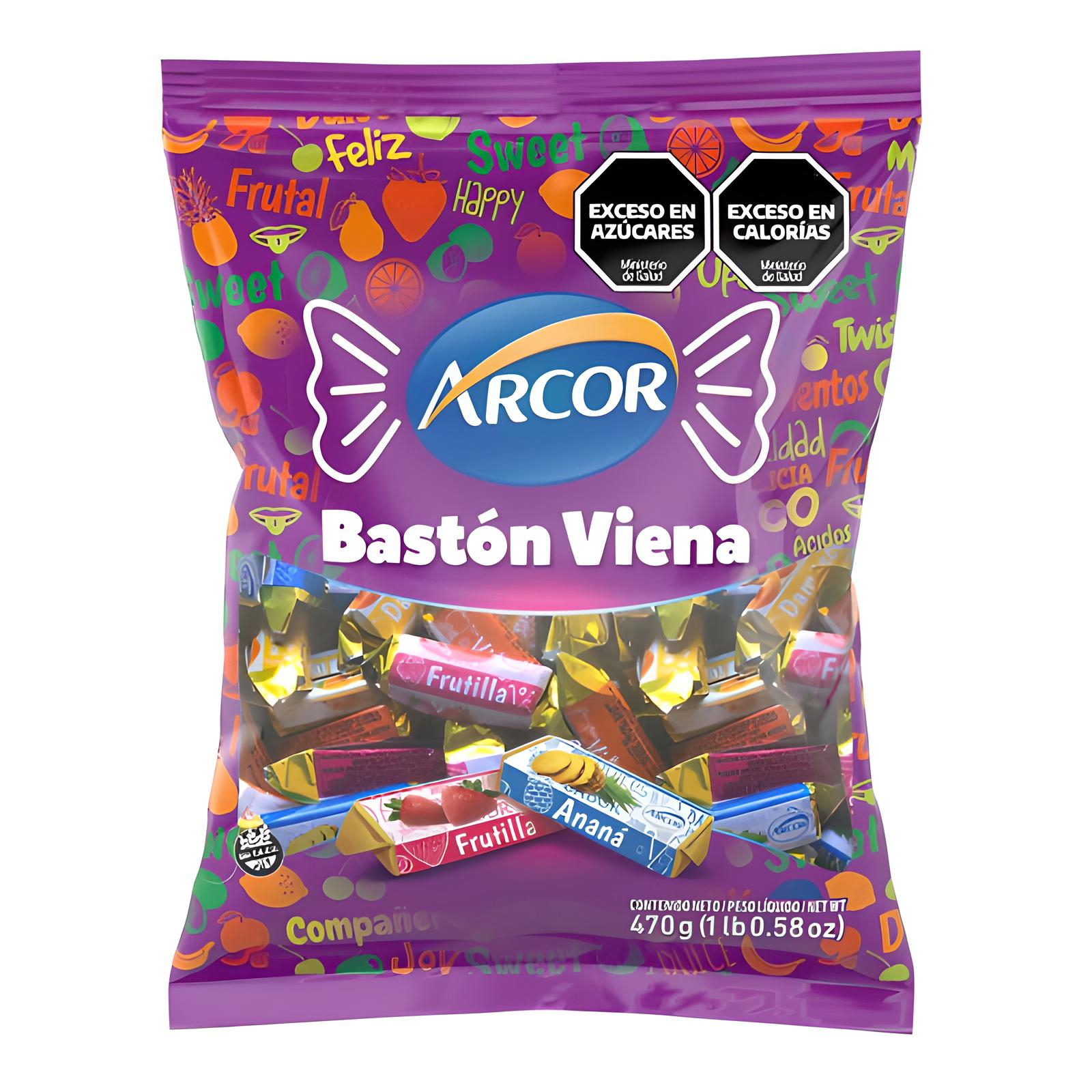 Arcor Bastón Viena Caramelos Duros Sabor Surtido, 470 g