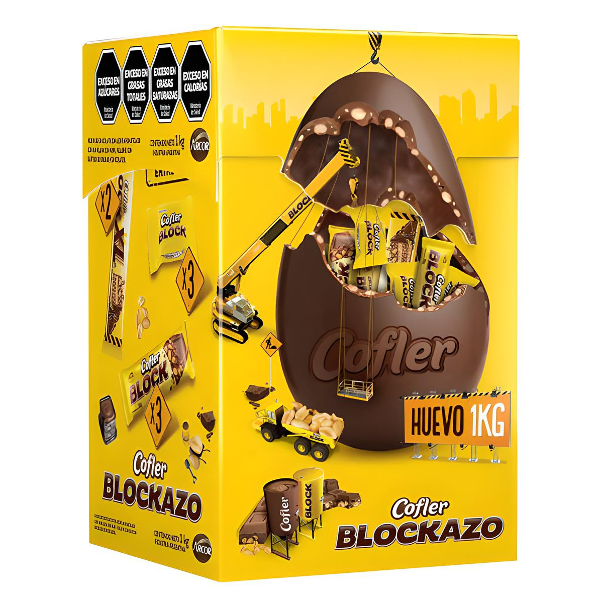 Cofler Blockazo Huevo de Pascua de Chocolate con Leche, 1 kg