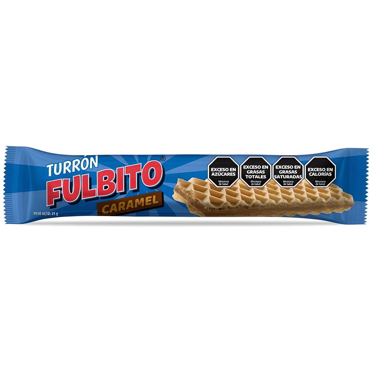 Fulbito Caramel Turrón Relleno con Mousse de Chocolate, 25 g