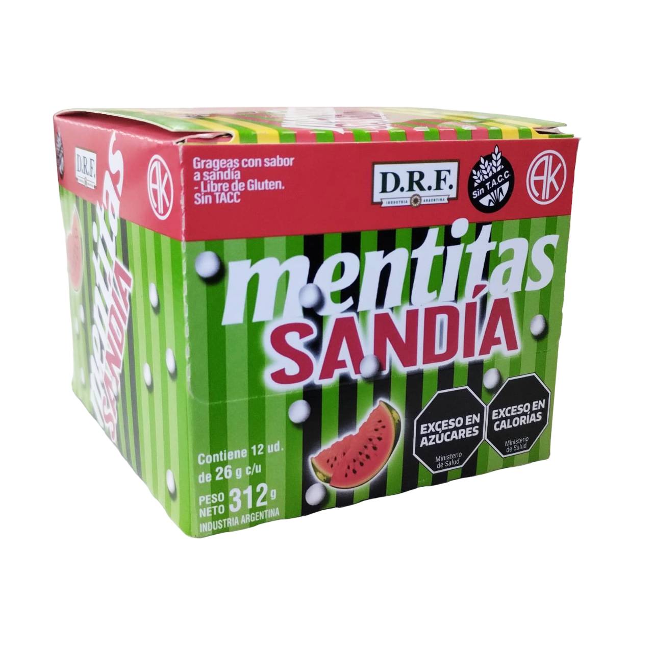Mentitas Grageas con Sabor a Sandía, 26 g (12 Estuches)