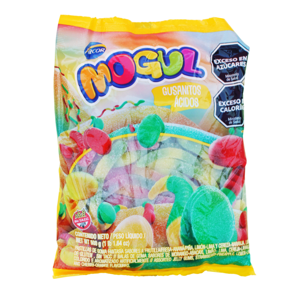 Mogul Gomitas de Gusanitos Ácidos, 500 g