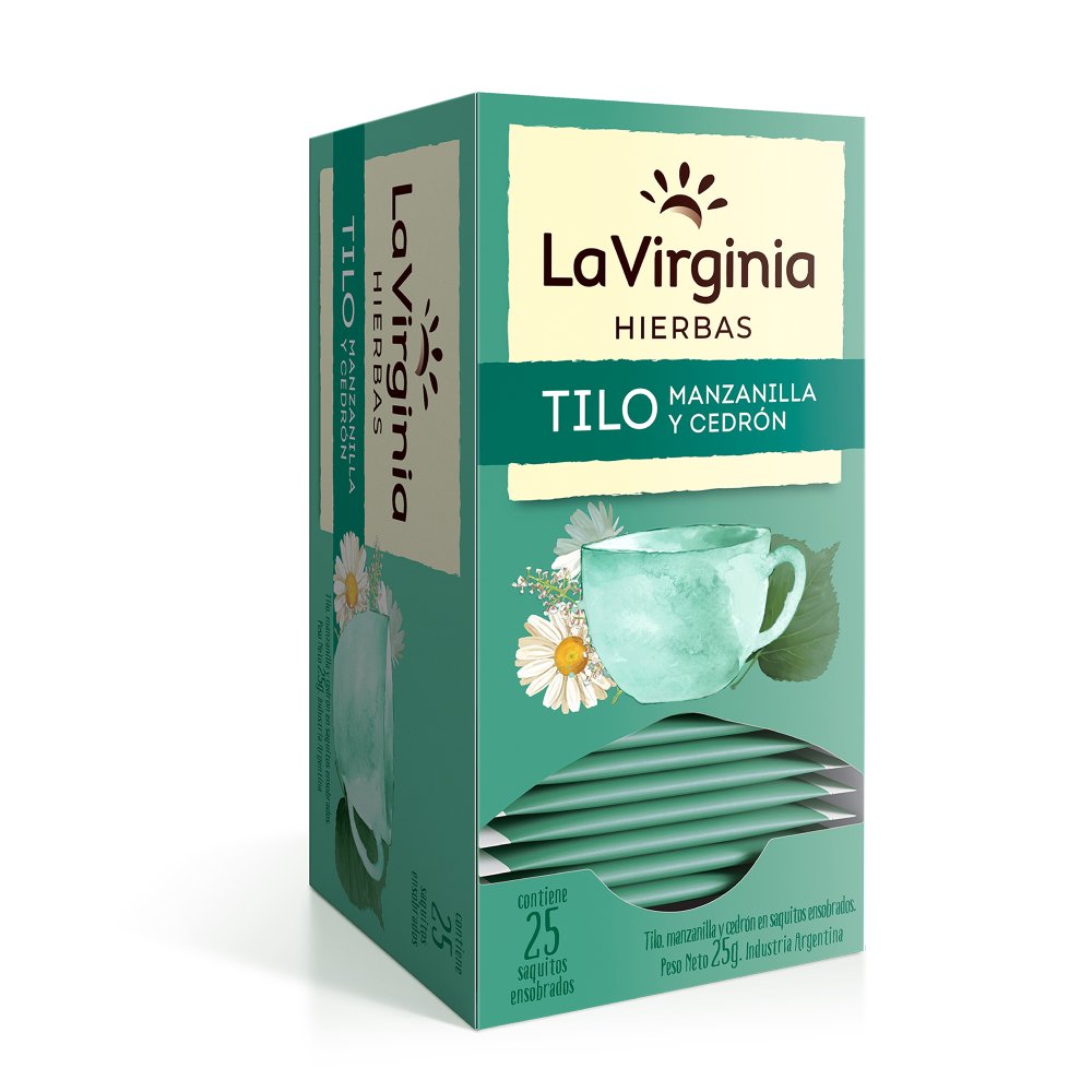 La Virginia Infusión de Hierbas de Tilo, Manzanilla y Cedrón, 1 g (25 ...
