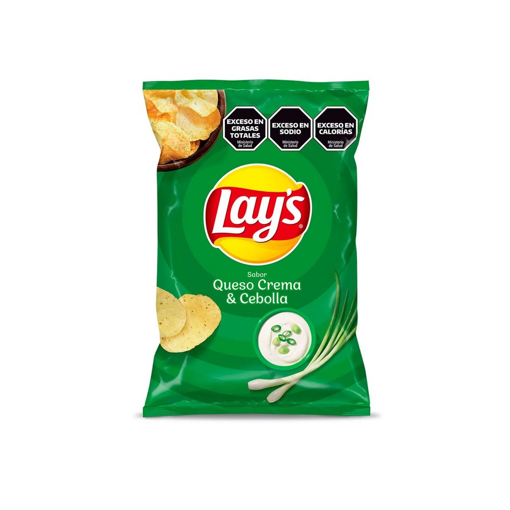 Lays Papas Fritas Sabor Queso Crema y Cebolla, 77 g