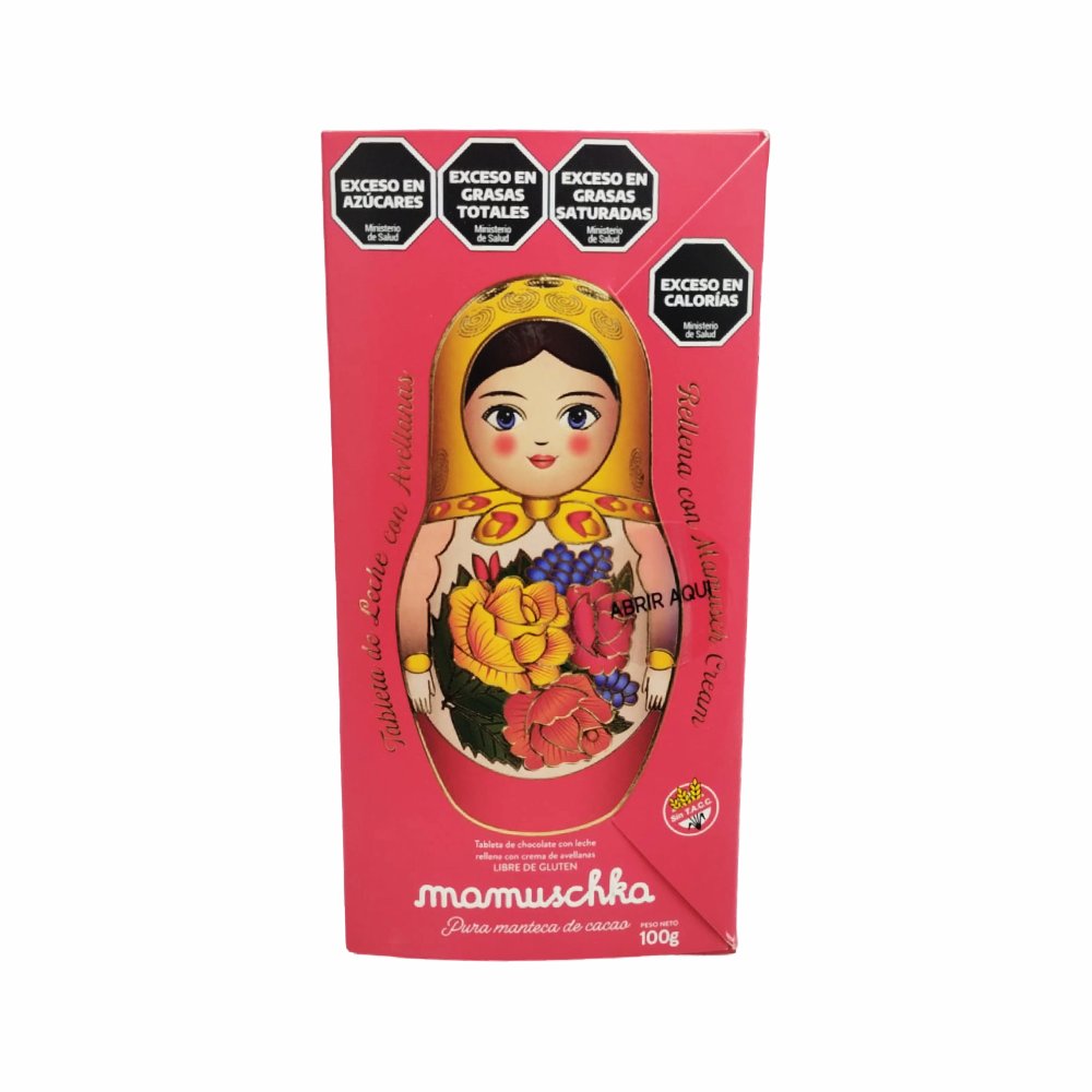 Mamuschka Tableta de Chocolate con Crema de Avellanas, 100 g