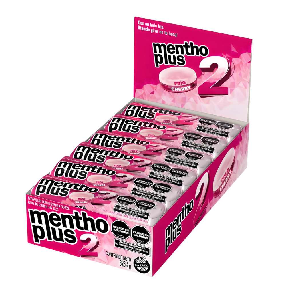 Menthoplus Frío Cherry Caramelos Duros Sabor Cereza, 27,2 g (12 Paquetes)