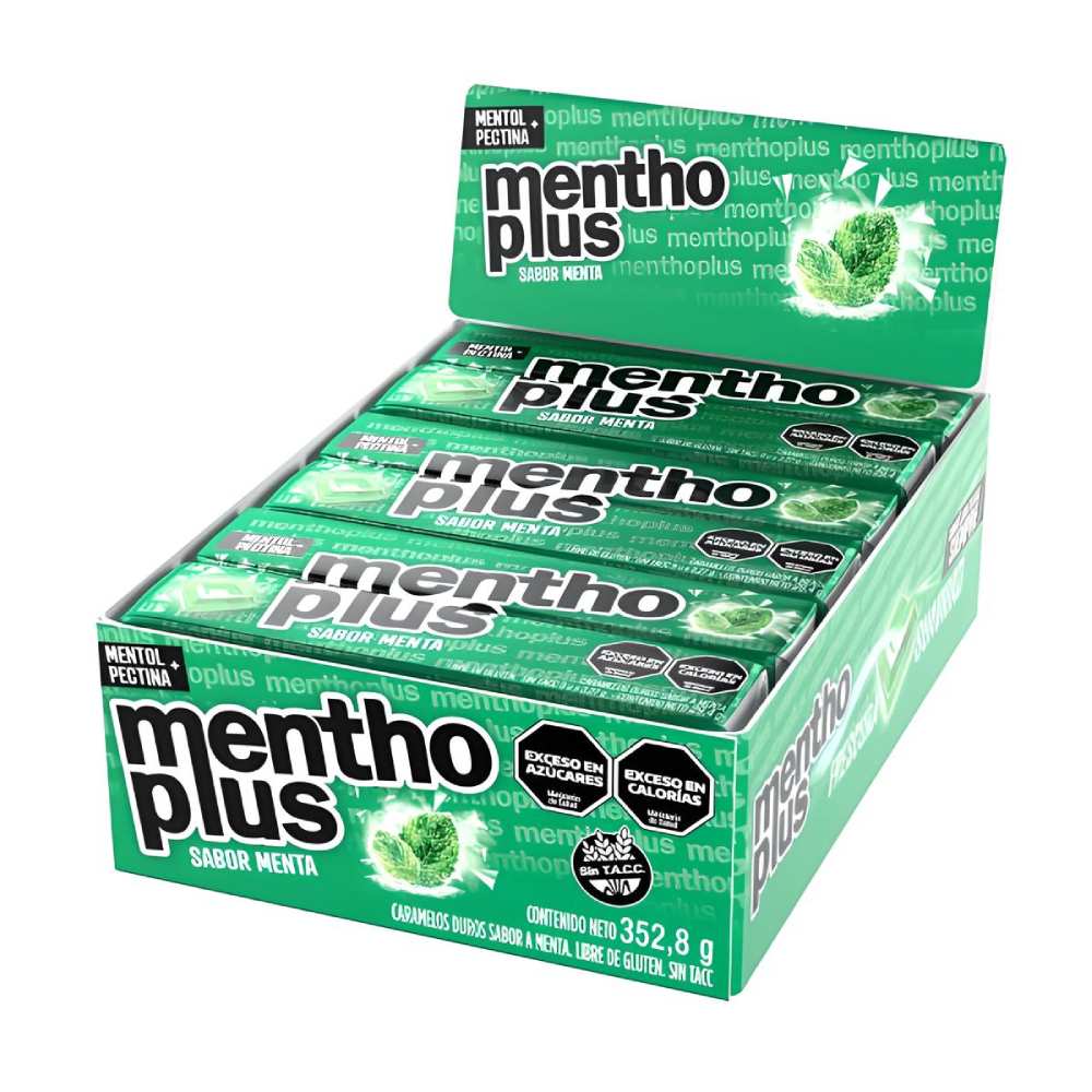 Menthoplus Menta Caramelos Duros Sabor a Menta, 29,4 g (12 Caramelos)