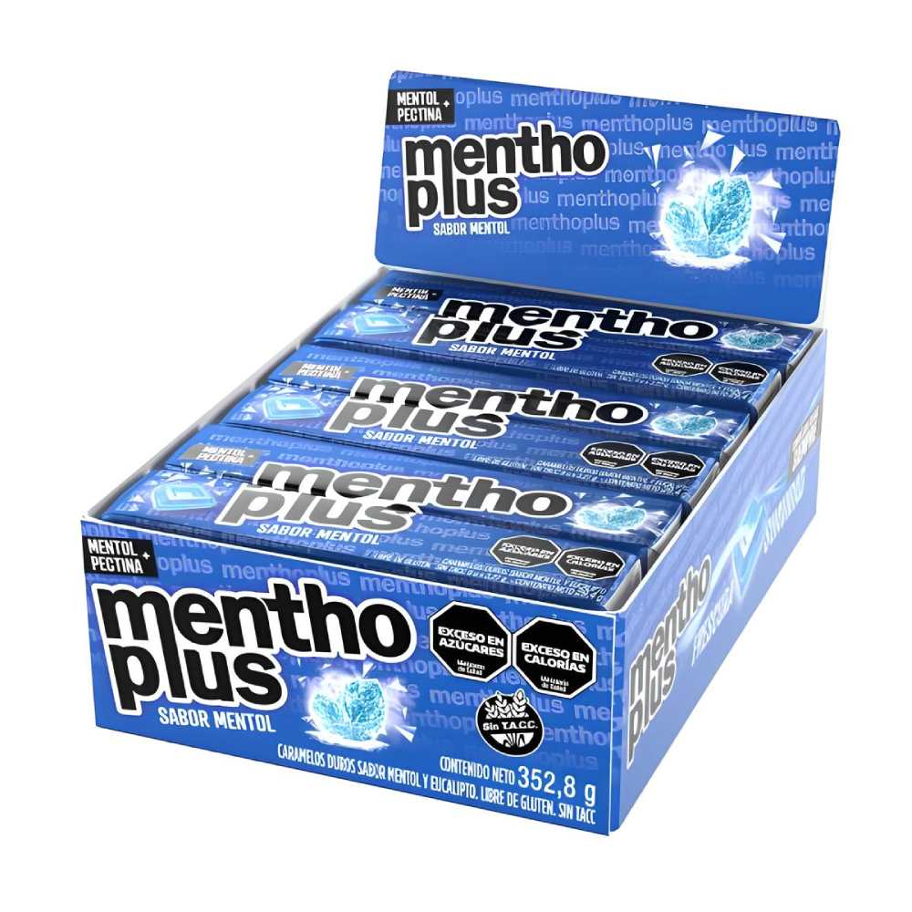 Menthoplus Mentol Caramelos Duros Sabor a Mentol, 29,4 g (12 Paquetes)