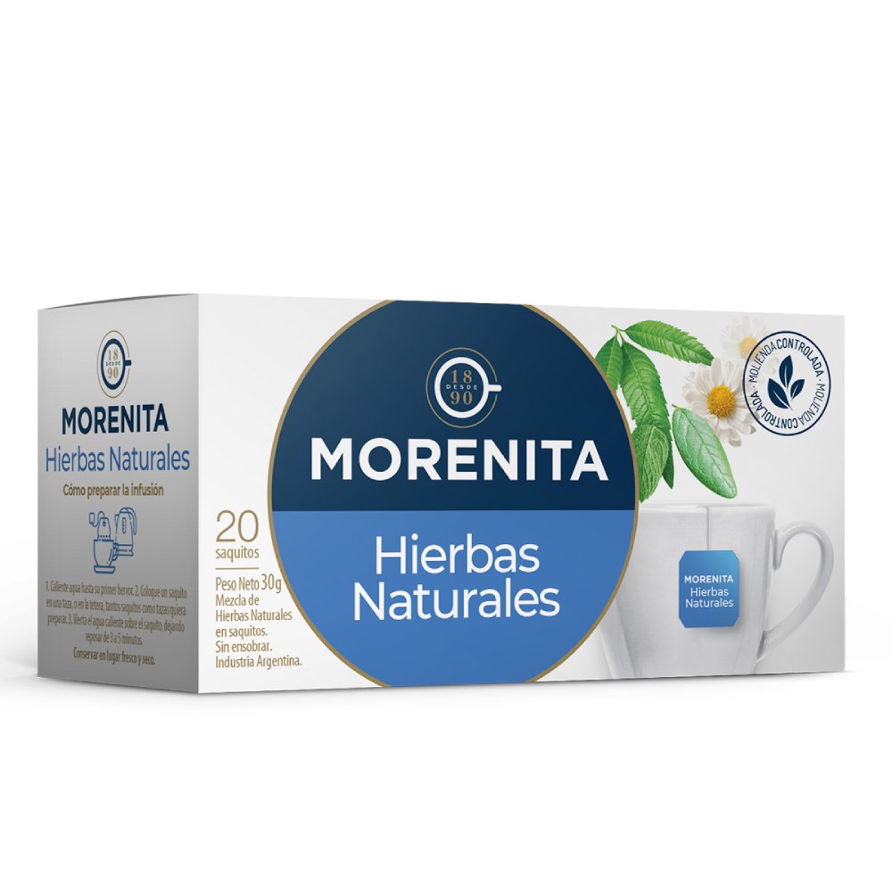 Morenita Té de Hierbas Naturales en Saquitos sin Ensobrar, 1,5 g (20 ...