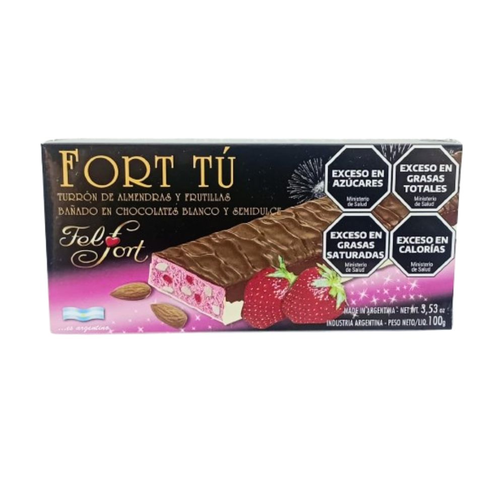 Felfort Forr Tú Turrón de Almendras y Frutillas Bañado e Chocolate ...