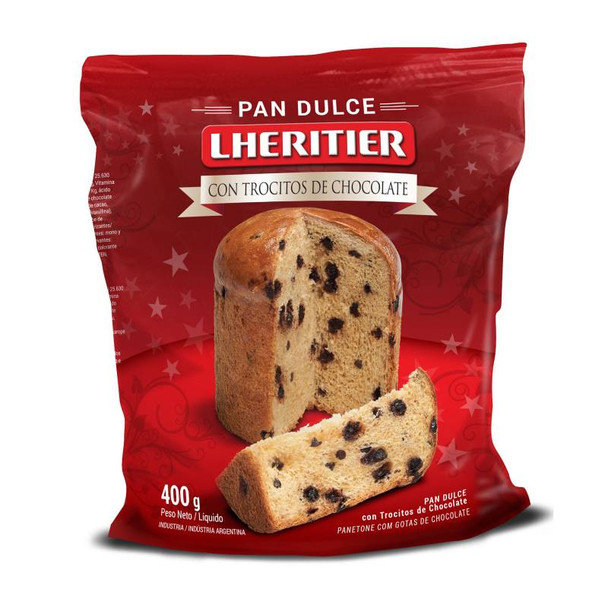 Lheritier Pan Dulce con Trocitos de Chocolate, 400 g