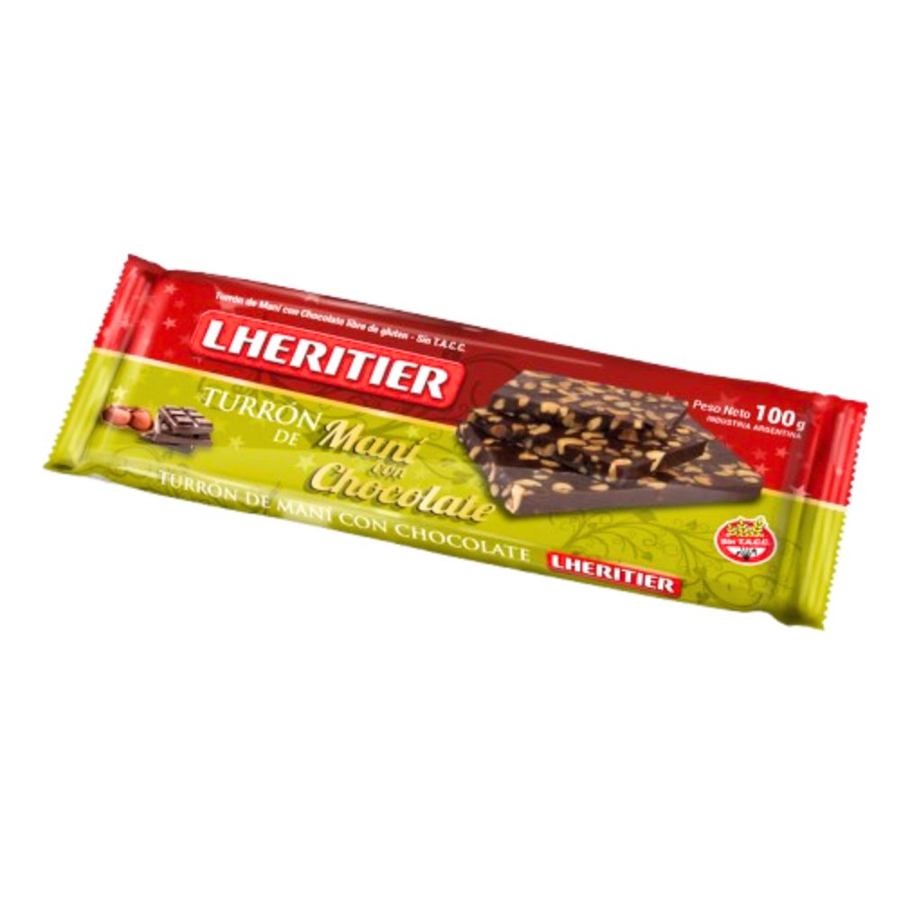 Lheritier Turrón de Maní con Chocolate, 100 g
