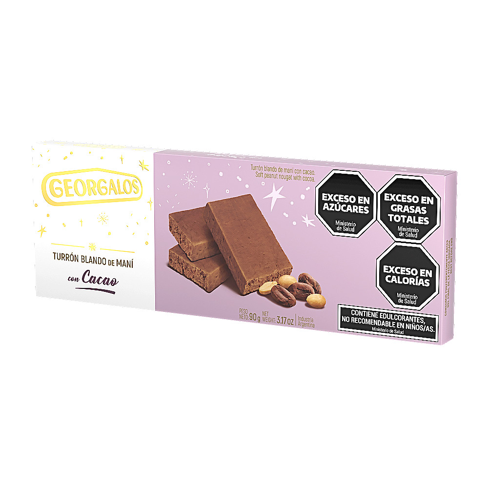 Georgalos Turrón Blando de Maní con Cacao, 90 g